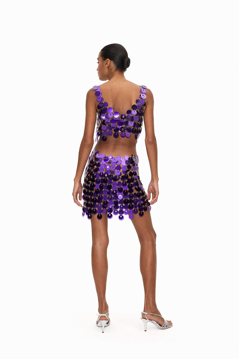 Sequin-disc crop top