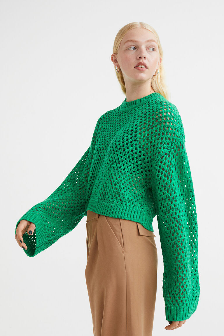 Hole-knit jumper