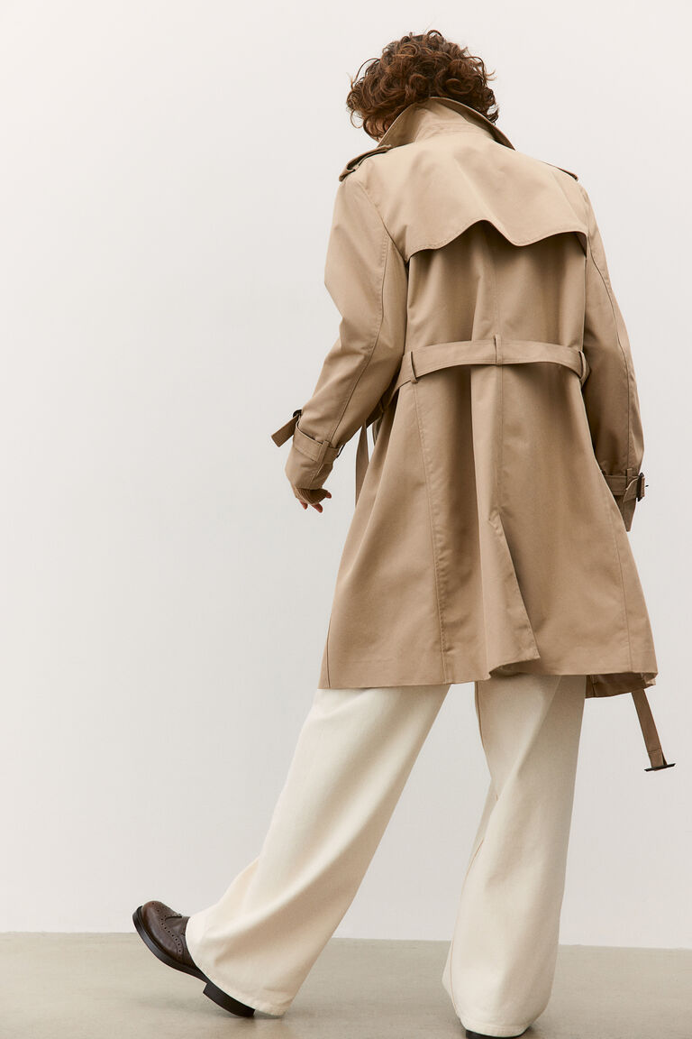 Knee-length trench coat
