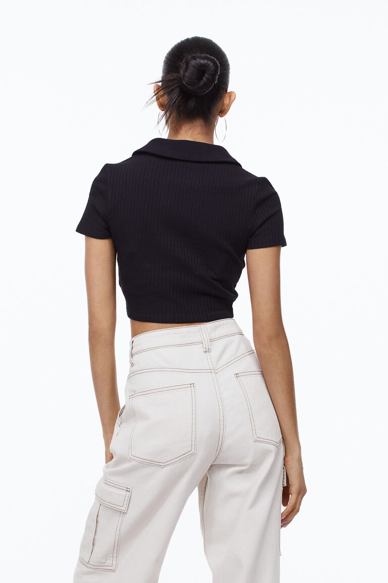 Zip-top cropped top