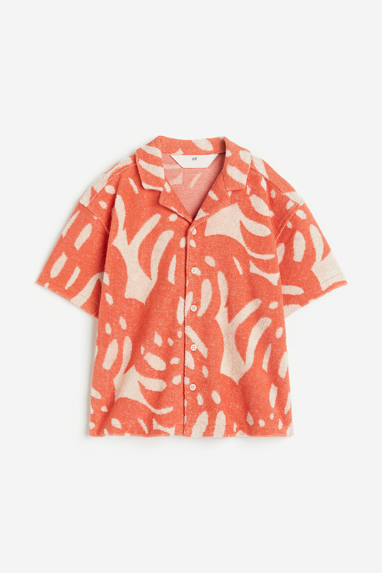 Patterned terry resort shirt