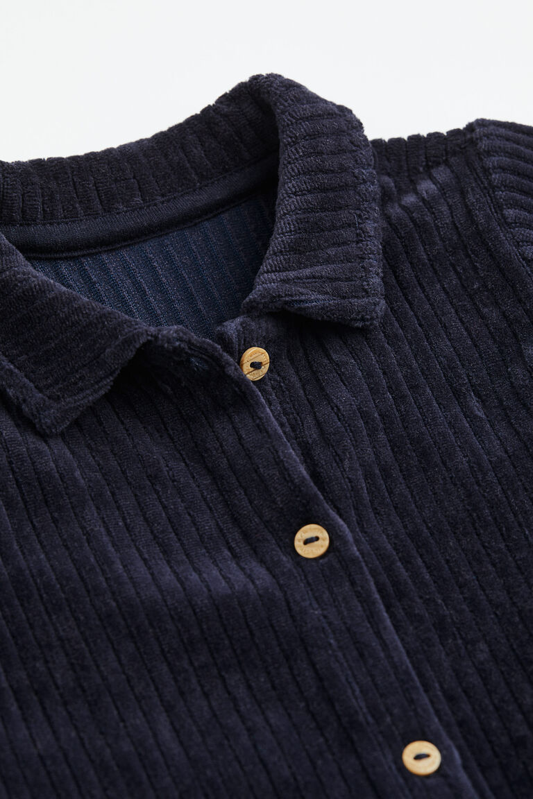 Ribbed velour romper suit