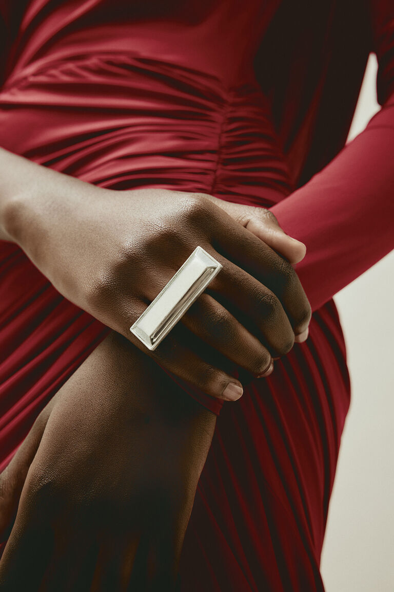 Sparkling stone-embellished ring