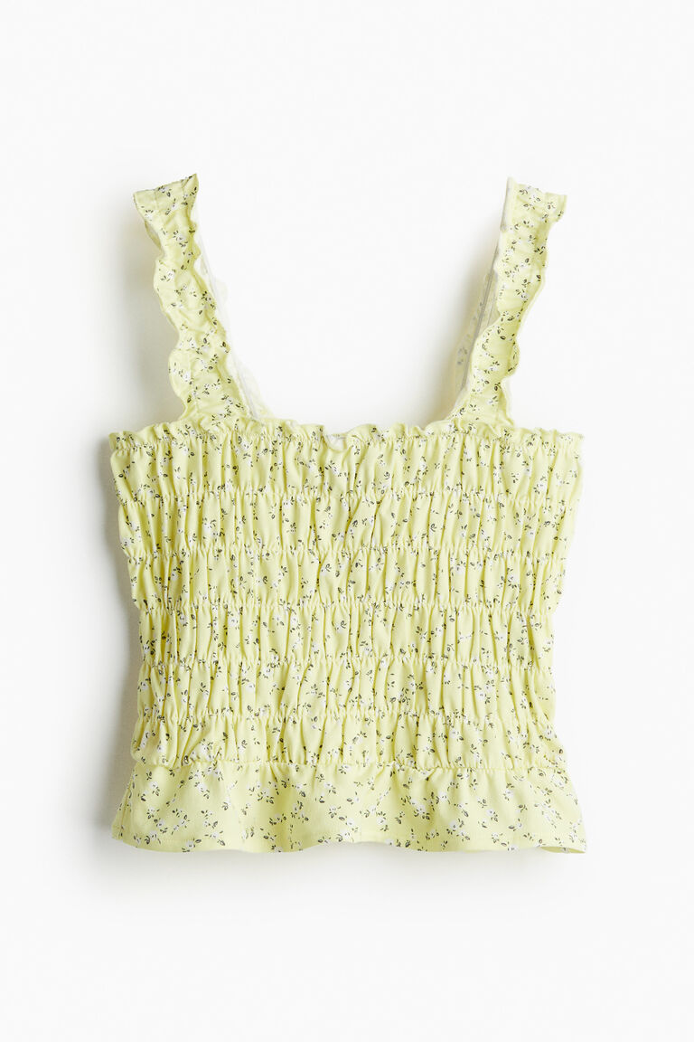 Cropped smocked top