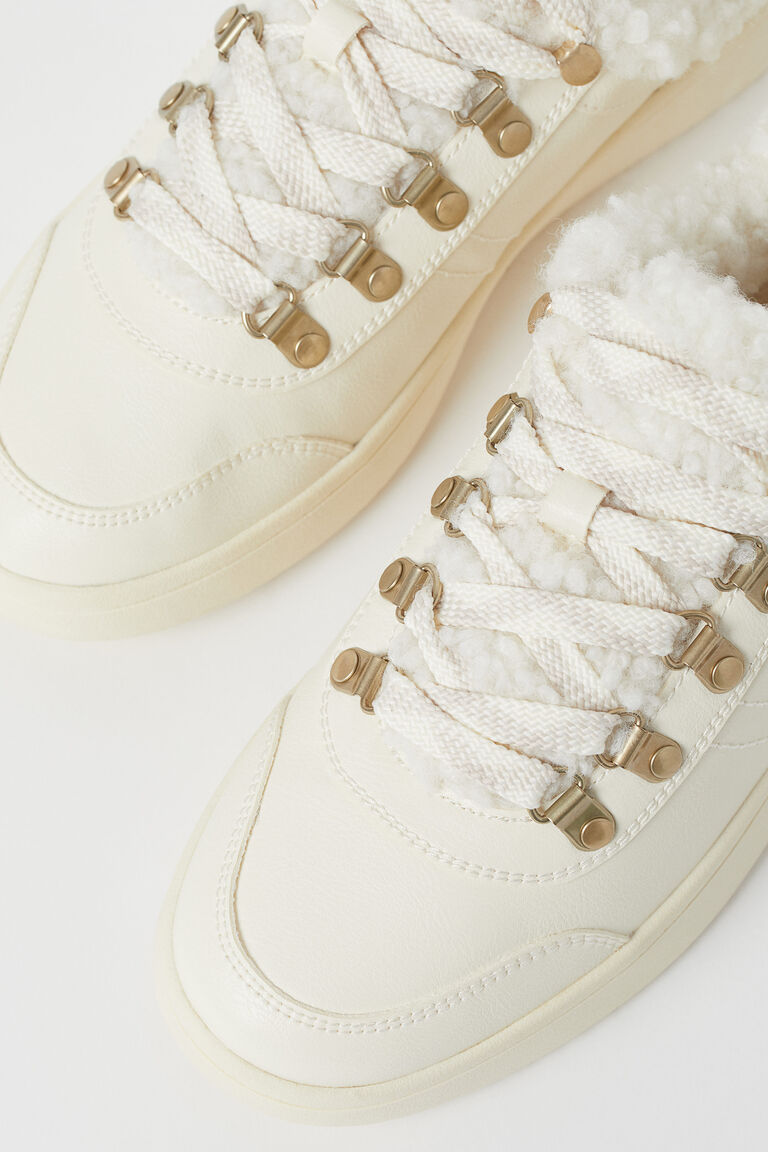 Faux shearling-lined trainers