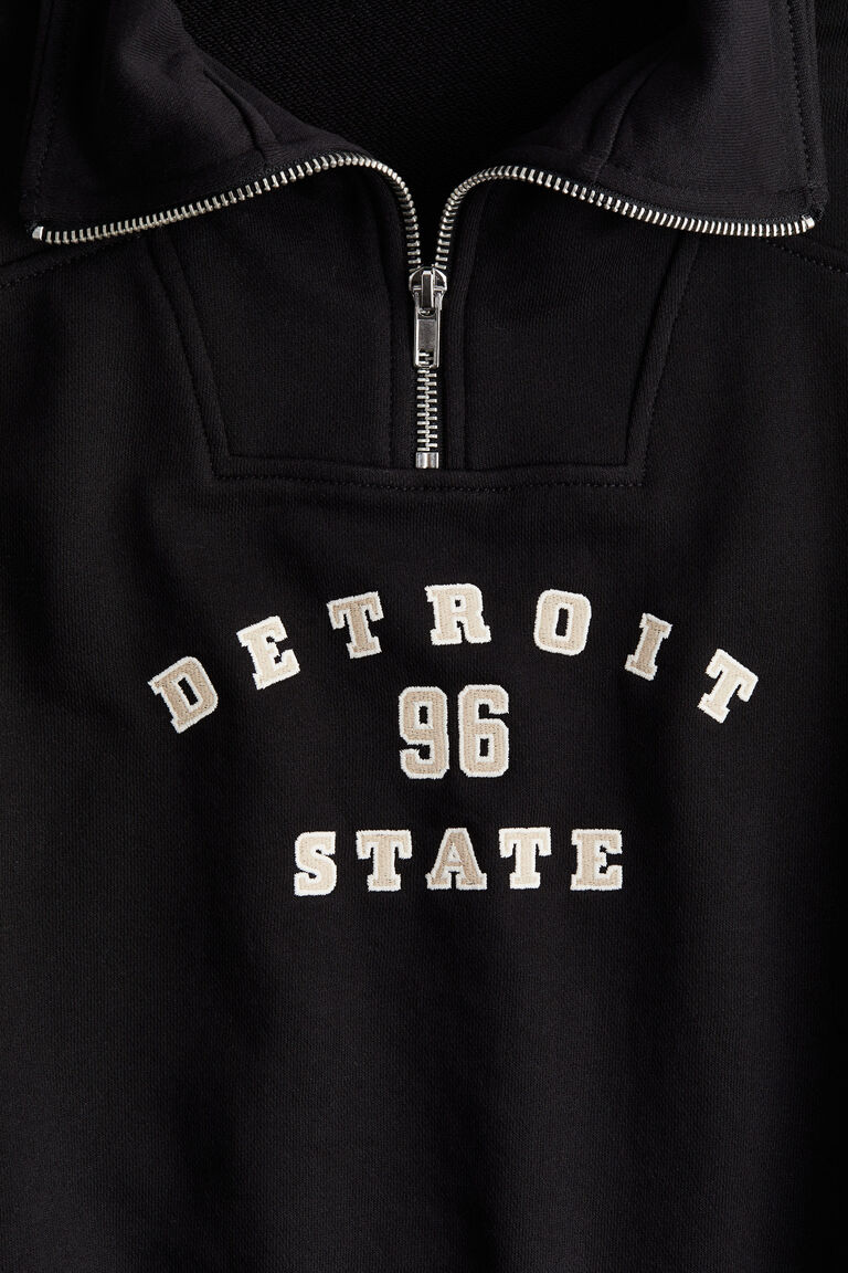 Motif-detail zip-top sweatshirt