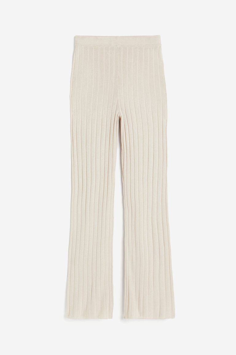Rib-knit trousers