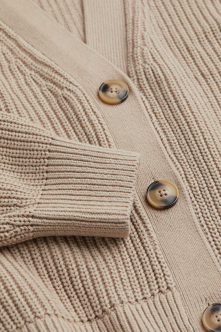 Rib-knit cardigan
