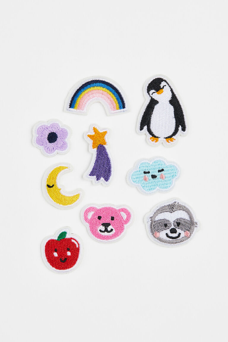 9-pack mini iron-on patches