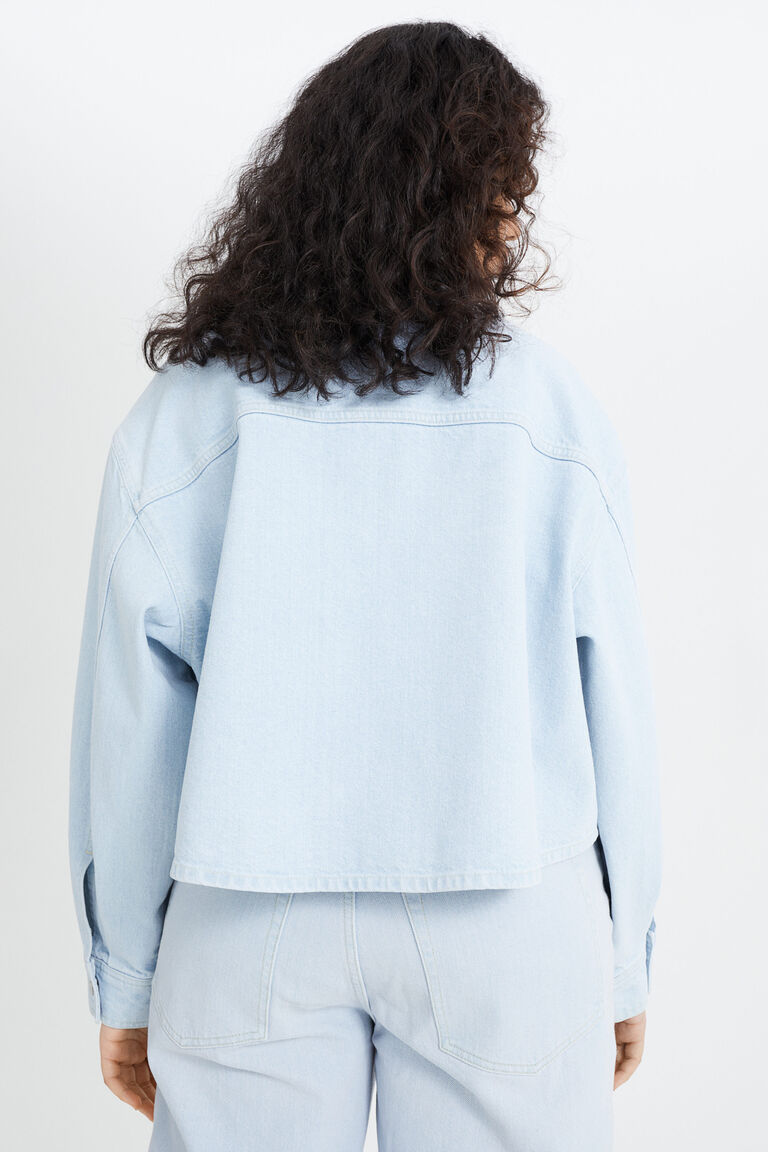 Cropped denim overshirt