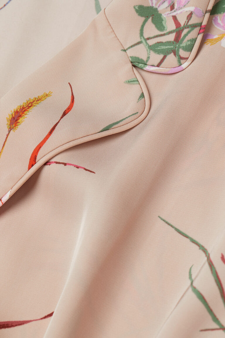 Double-breasted satin blouse