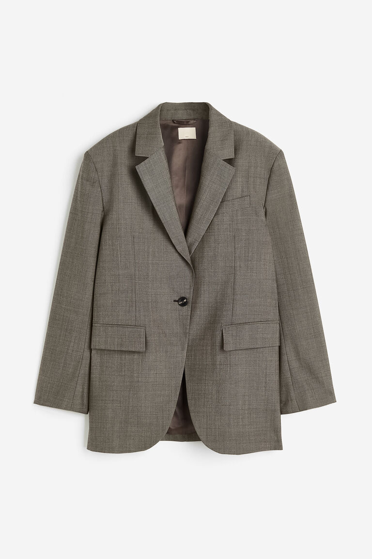 One-button wool jacket
