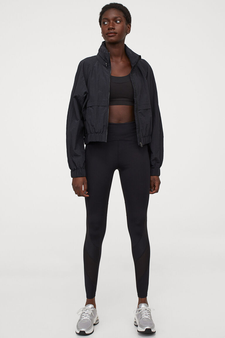 Mesh-inset tights High Waist