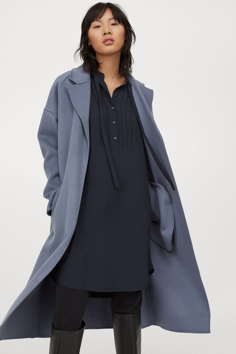 Shirt bib-front-detail dress