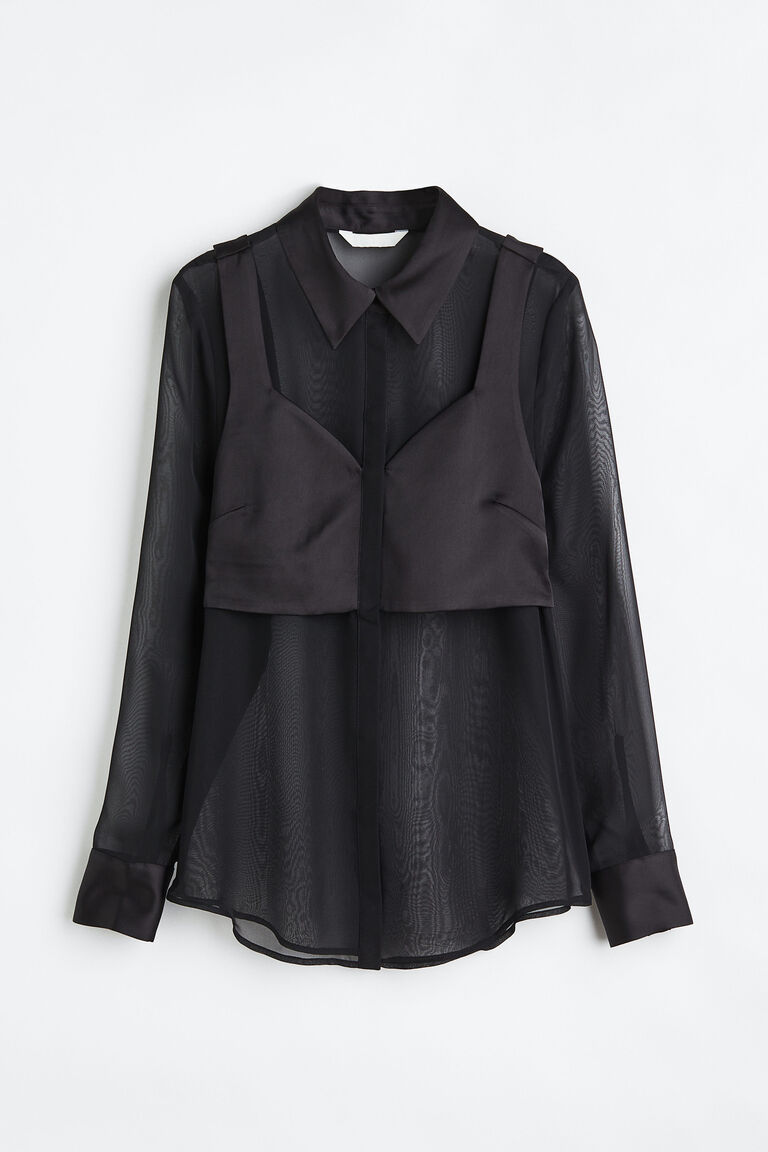 Double-layered sheer shirt