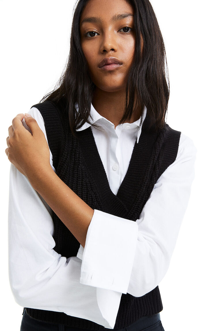 Rib-knit sweater vest