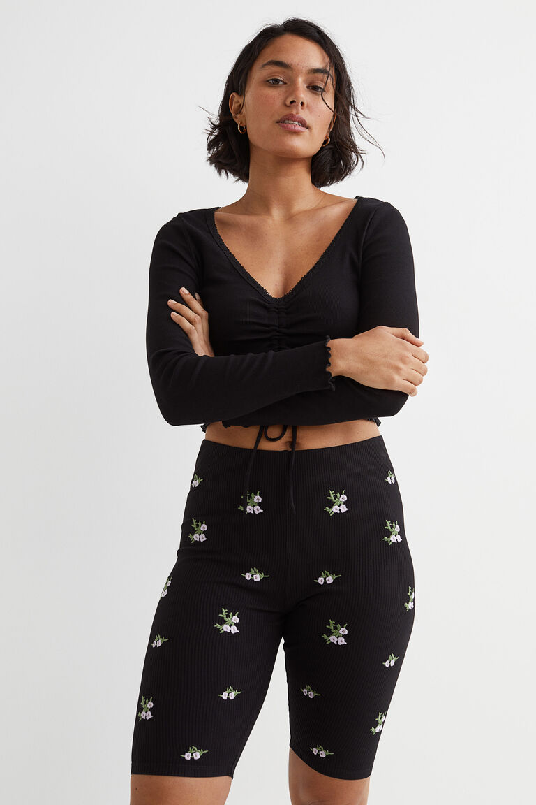 Ribbed cycling shorts