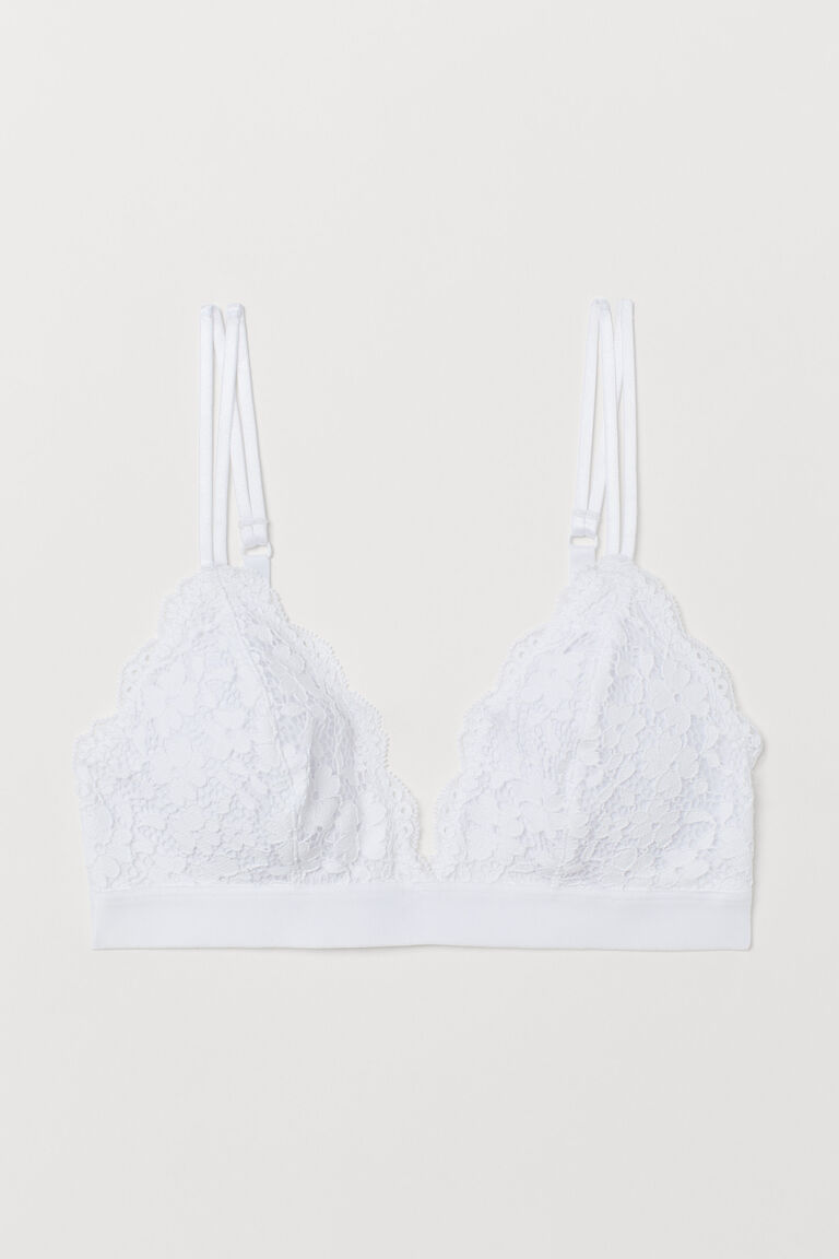 Non-wired lace bra