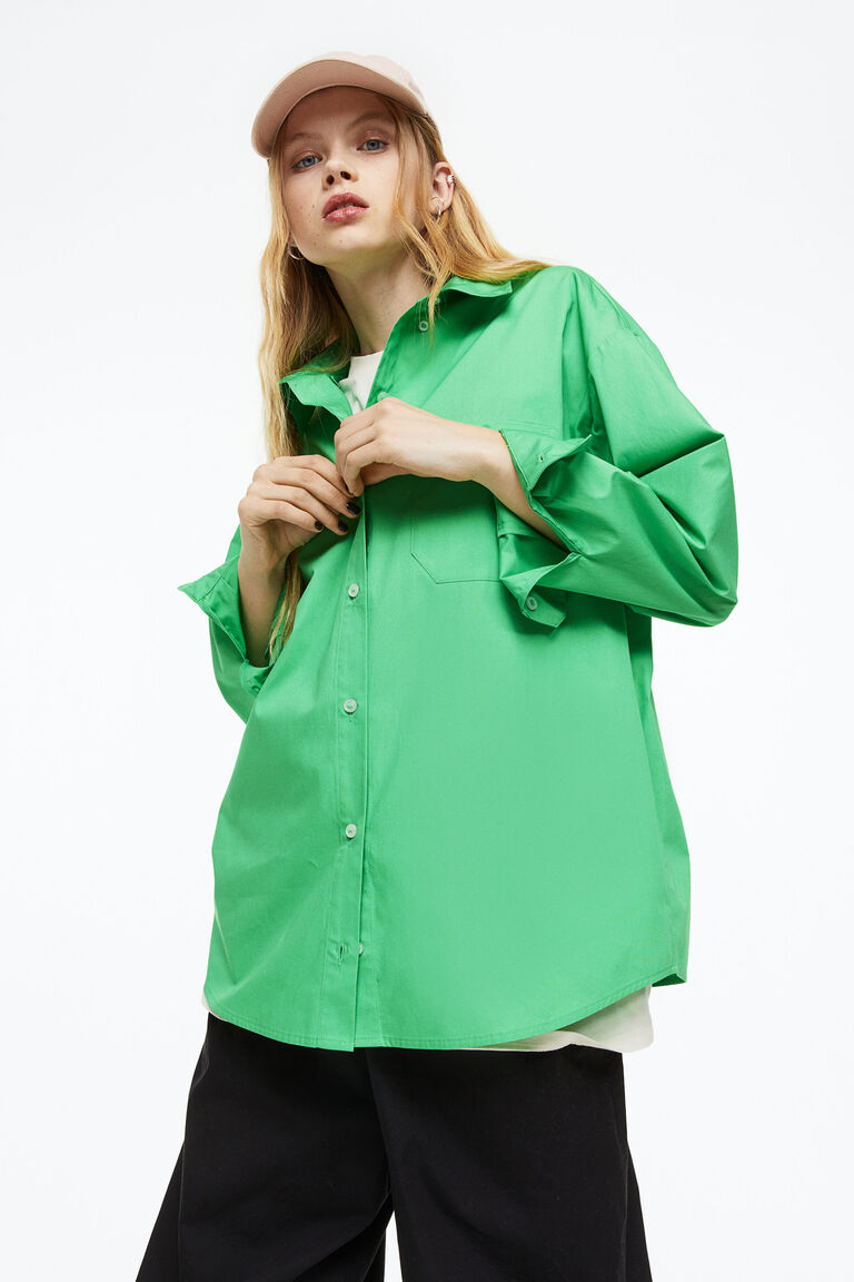 Oversized poplin shirt