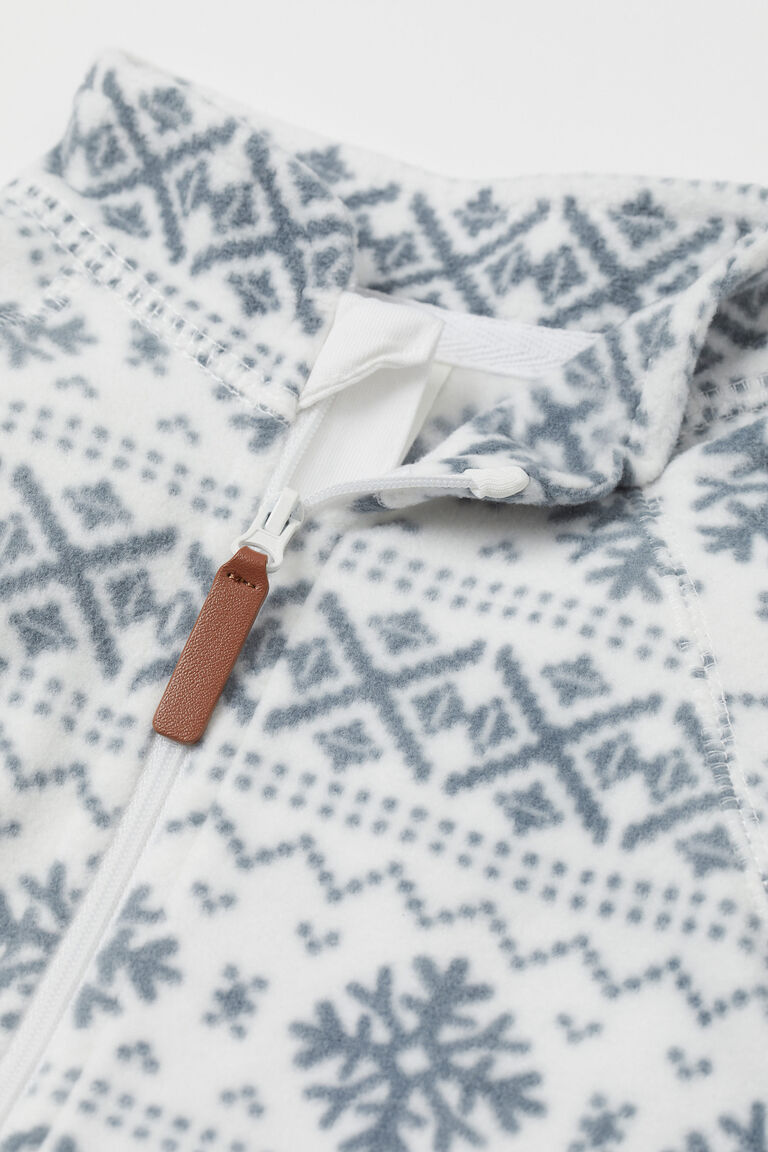 Patterned fleece jacket