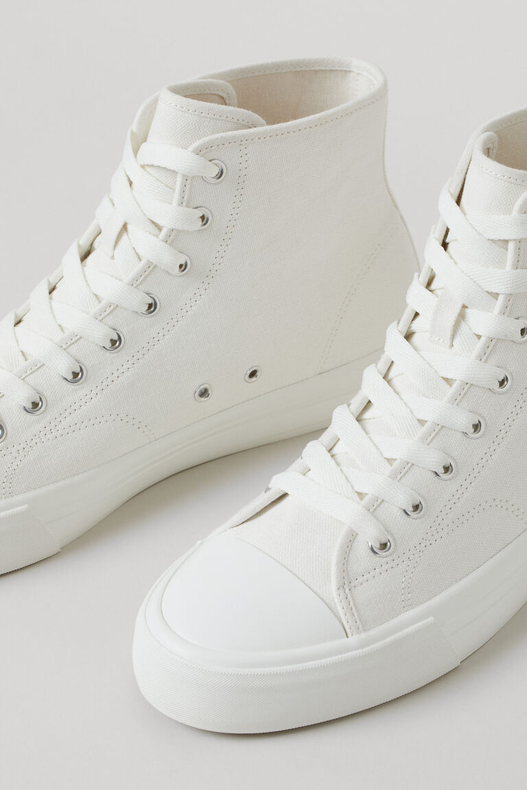 Canvas hi-top trainers