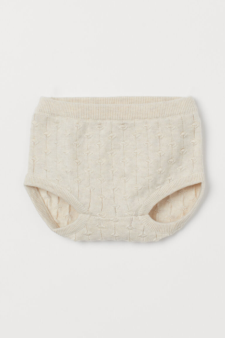 Pattern-knit puff pants