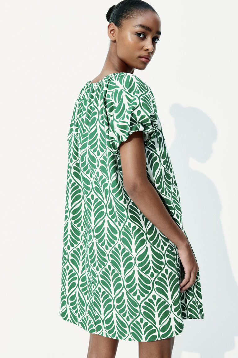Drawstring-neck dress