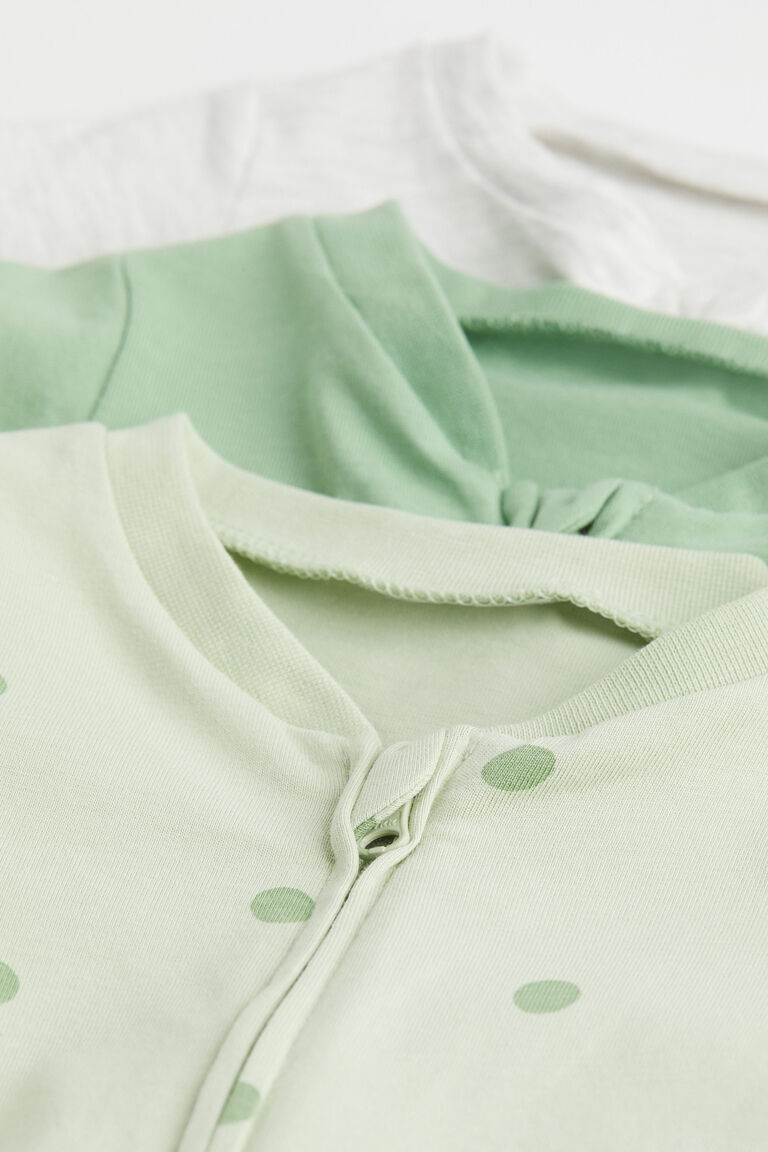 3-pack zip-up pyjamas