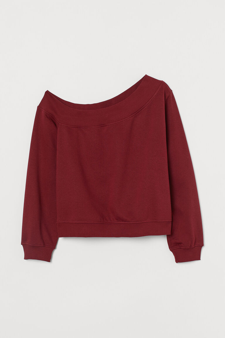 One-shoulder sweatshirt