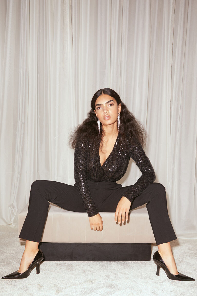 Draped sequined body