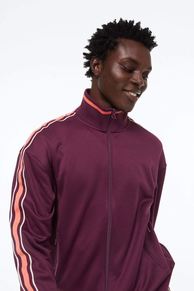 Track jacket with side stripes