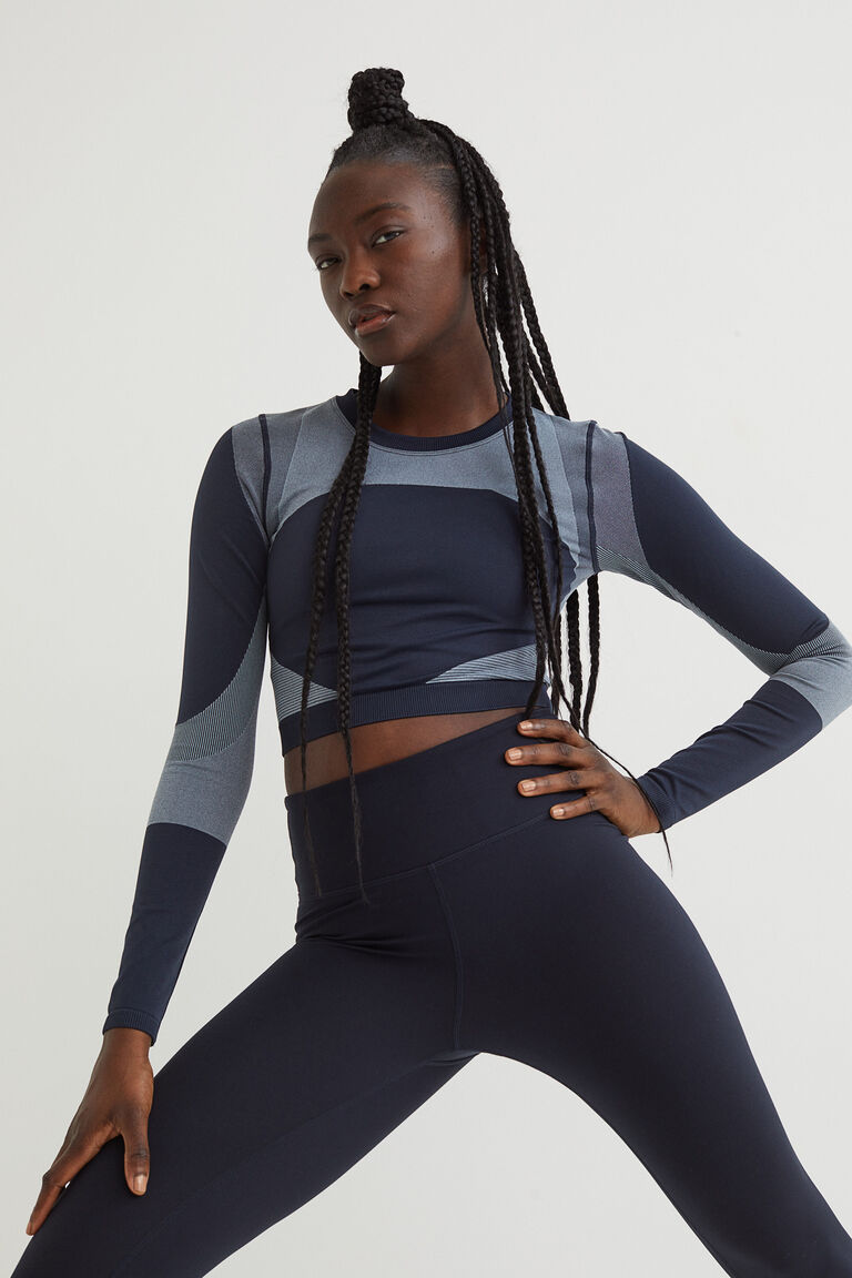 Cropped seamless sports top