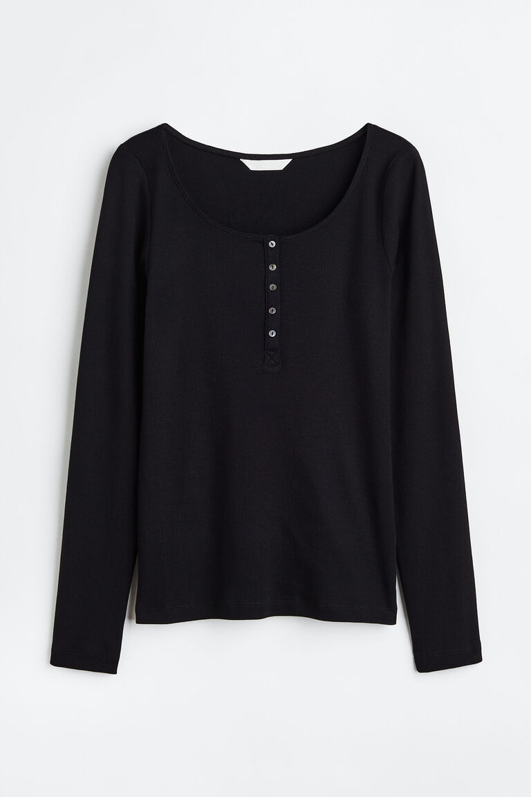Ribbed Henley top