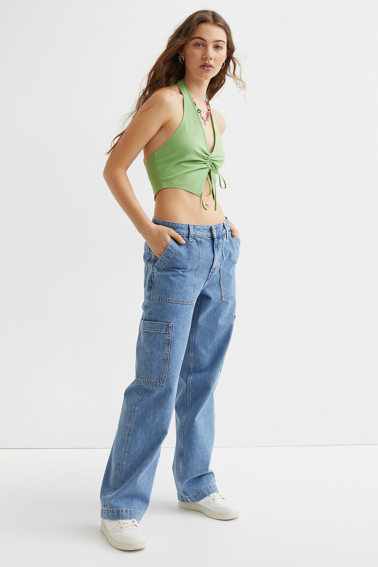 Halterneck drawstring top