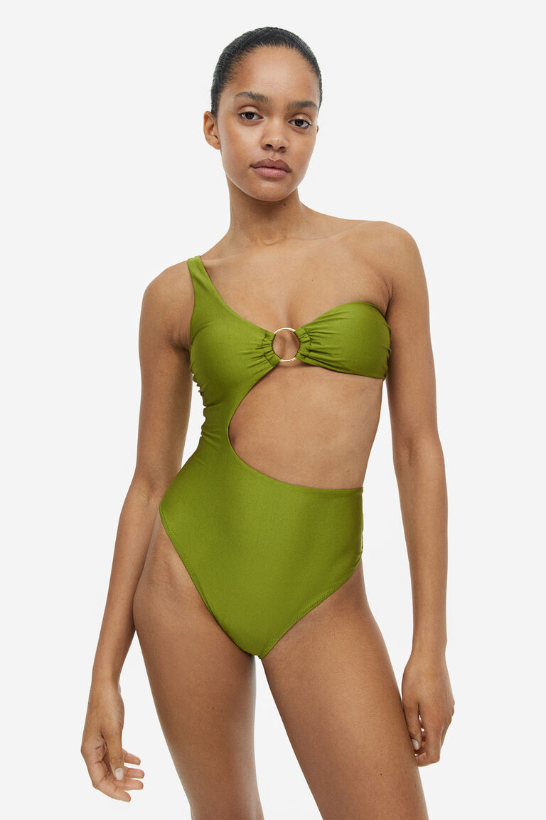High-leg cut-out swimsuit