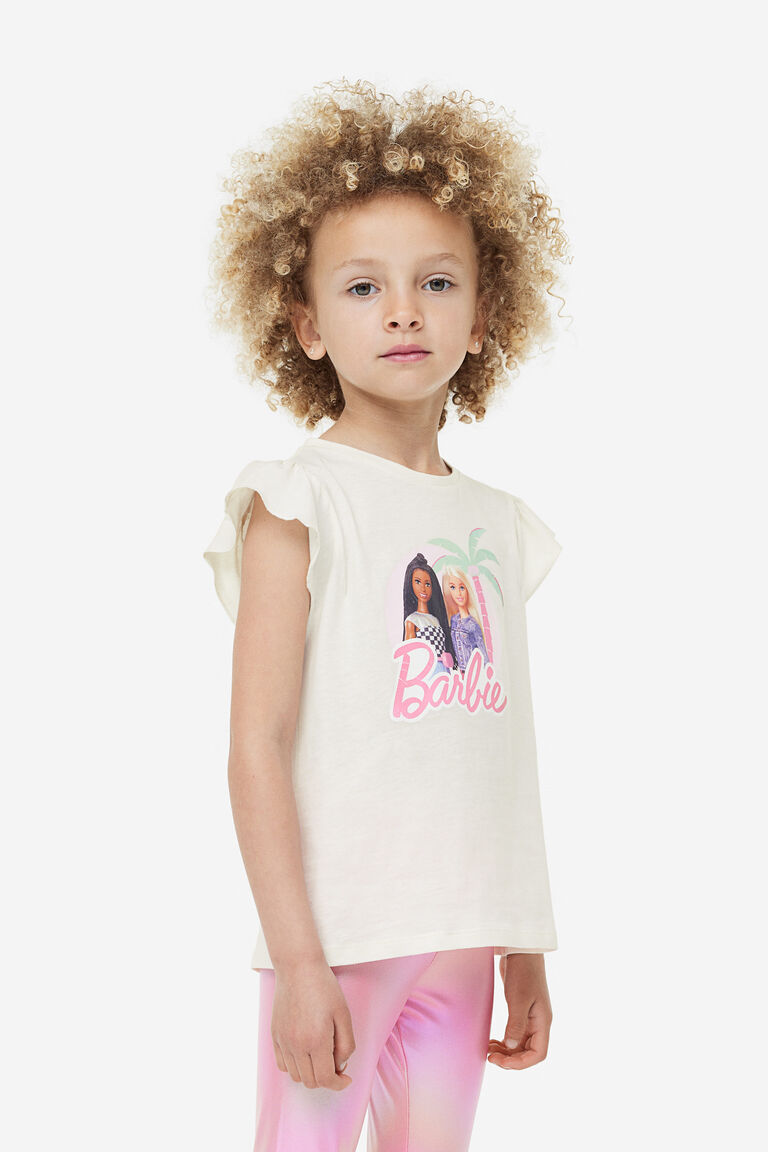 3-pack printed flutter-sleeved tops