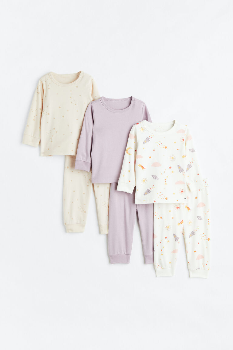 3-pack cotton pyjamas