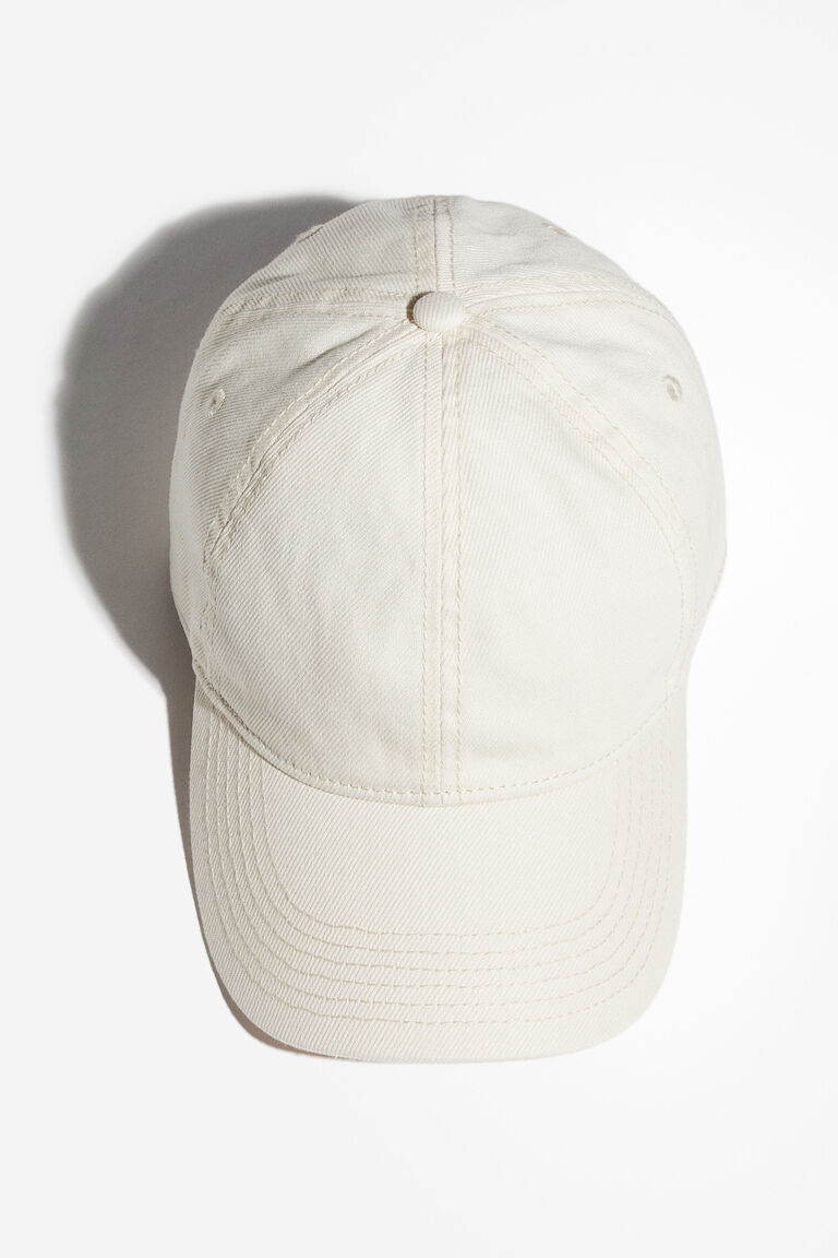 Washed-look denim cap