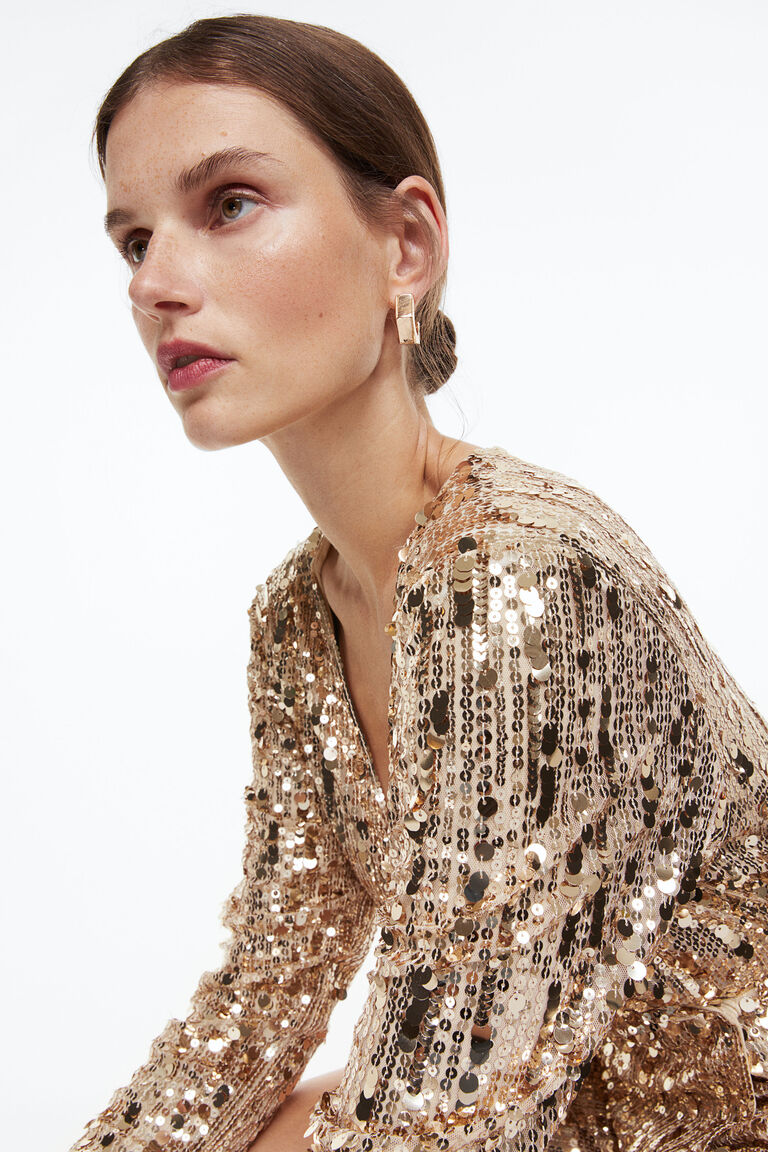 Sequined wrap dress