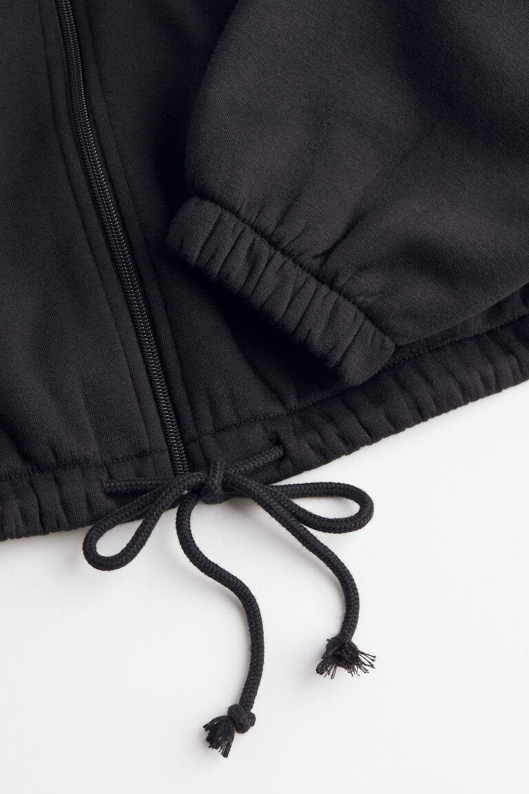 Drawstring zip-through hoodie