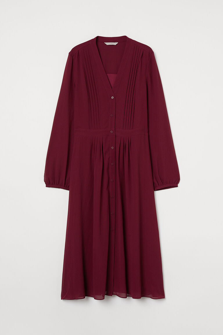 Pin-tuck-detail dress