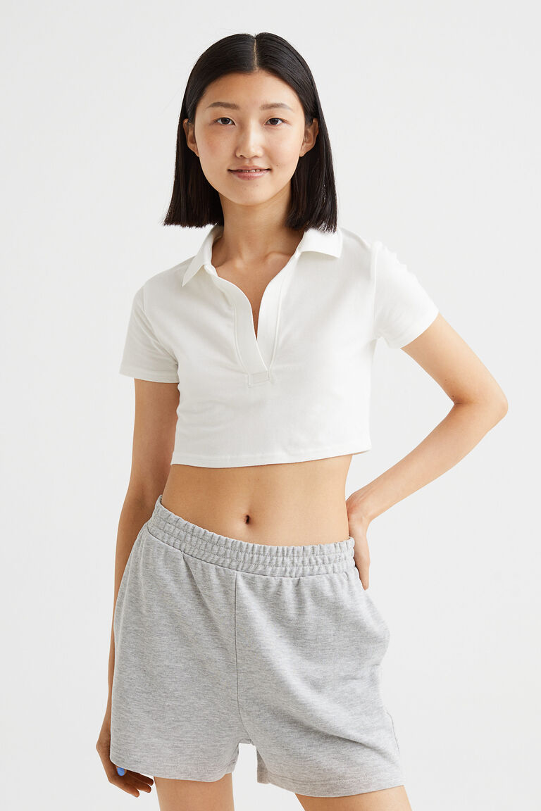 Collared cropped top