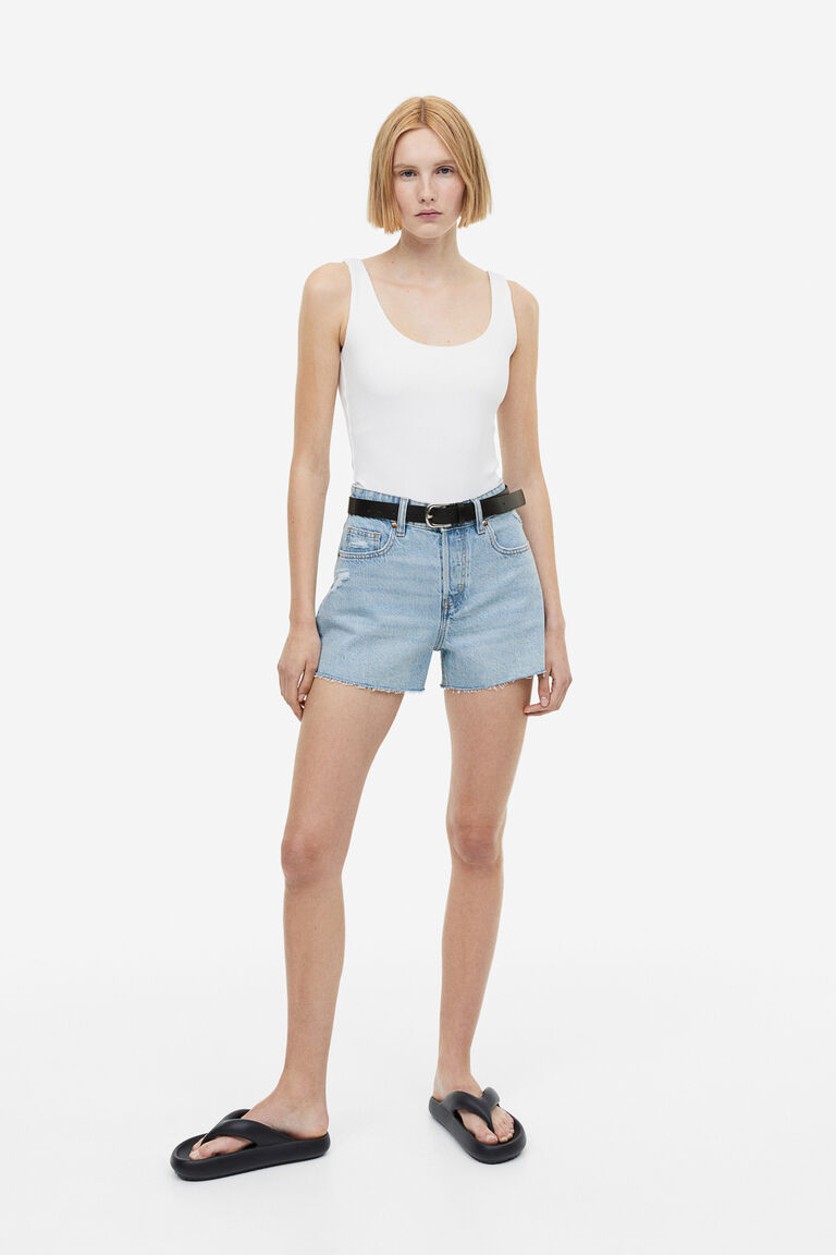 High Denim Shorts