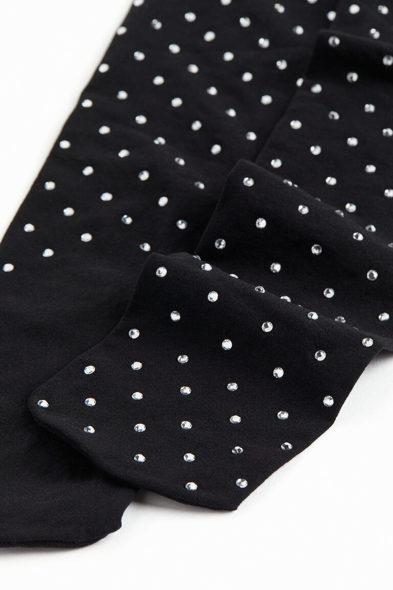 Rhinestone-embellished tights