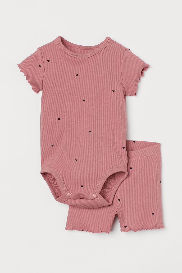 Patterned ribbed set