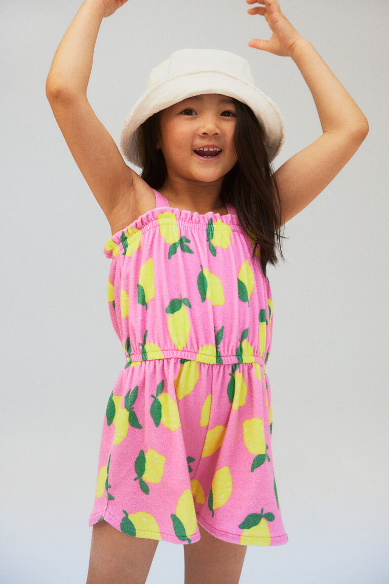 Patterned terry jumpsuit