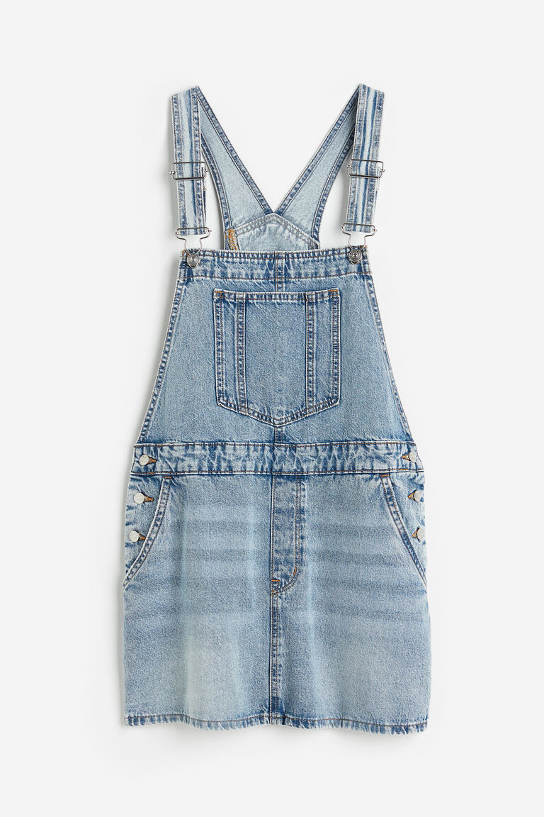 Denim dungaree dress