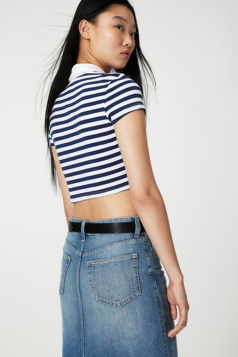 Cropped polo shirt
