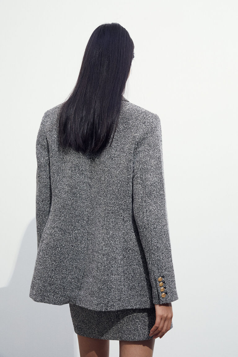 Textured-weave blazer