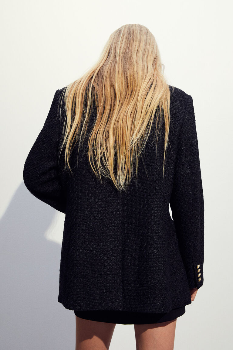 Textured-weave blazer
